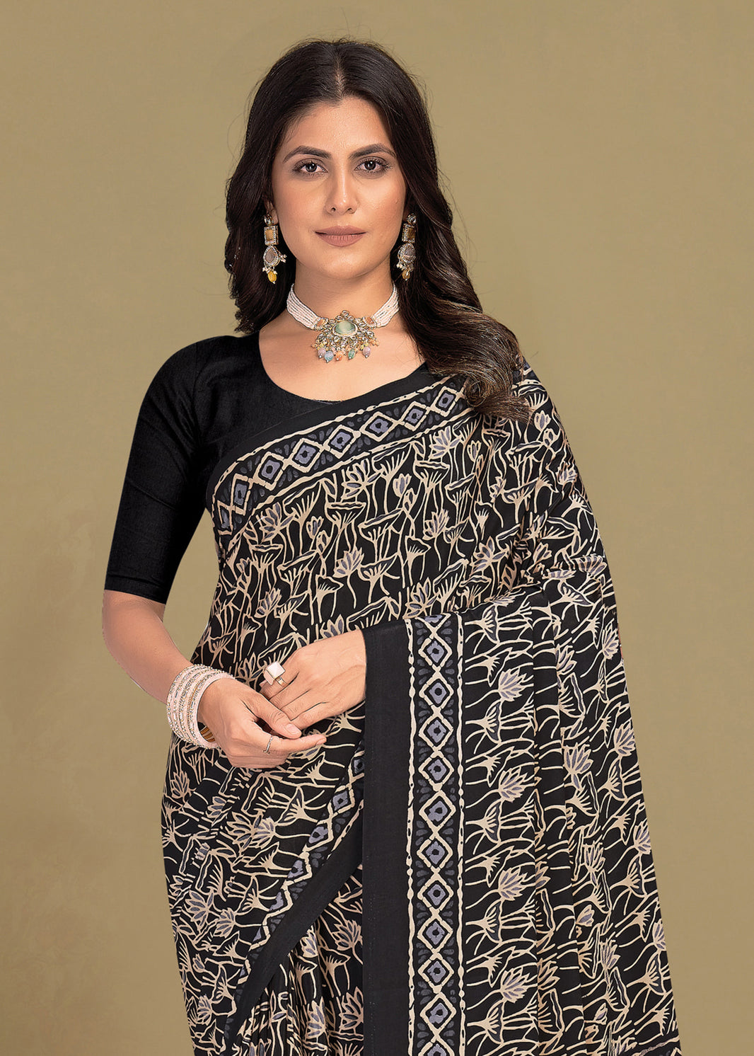 Floral Print Saree – Nupur Collection