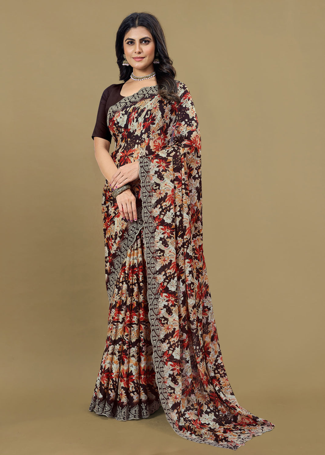 Floral Print Saree – Nupur Collection