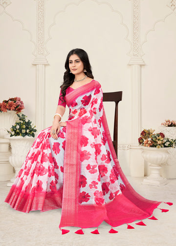 Floral Print Saree – Nupur Collection