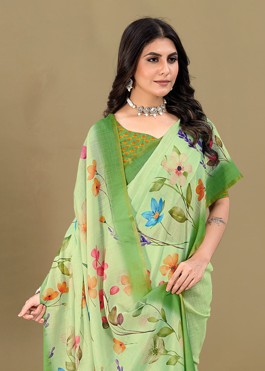 Floral Print Saree – Nupur Collection