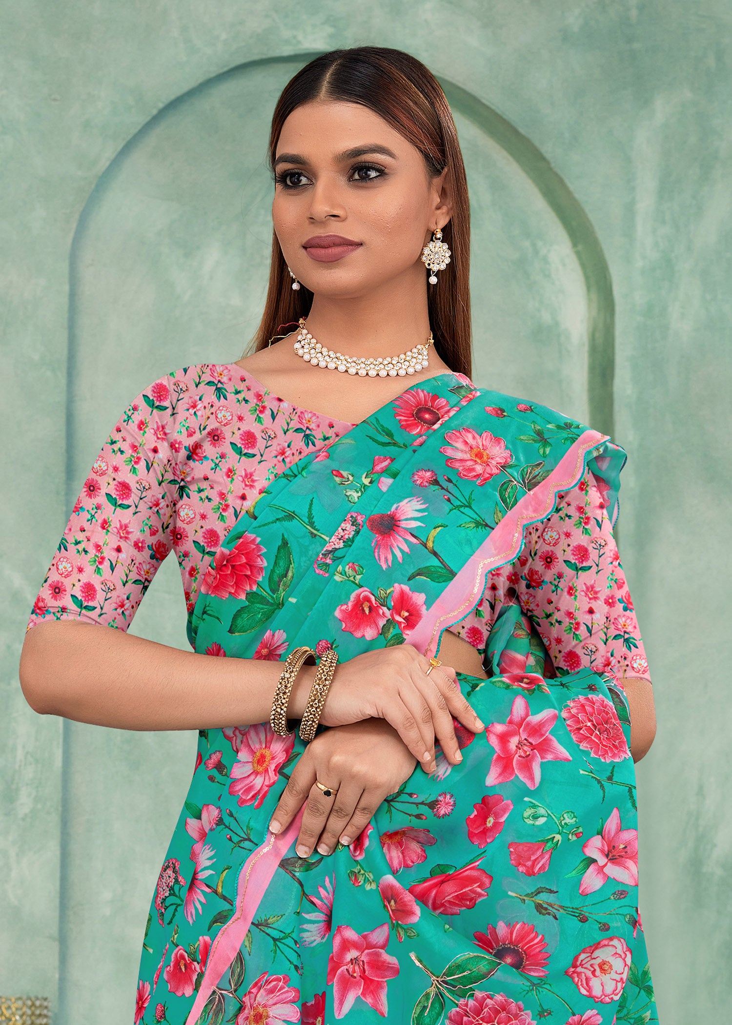 Floral Print Saree – Nupur Collection