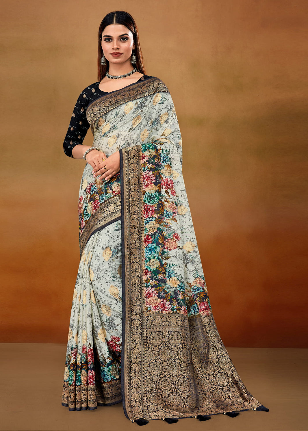 Floral Print Saree – Nupur Collection
